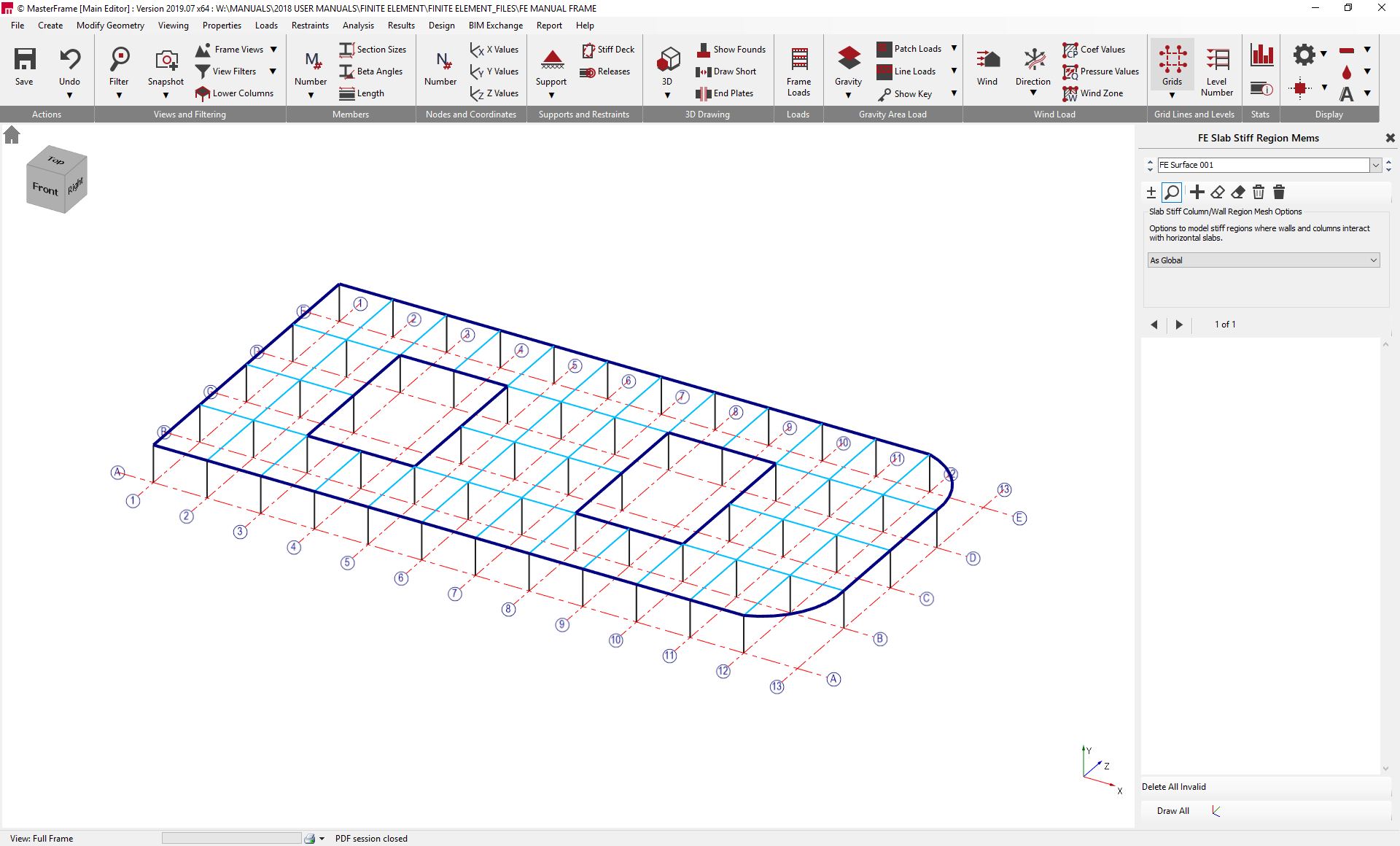 Slab Stiff Column/Wall Mesh Region