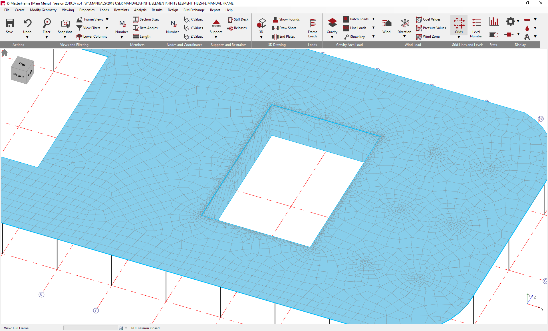 Slab Stiff Column/Wall Mesh Region