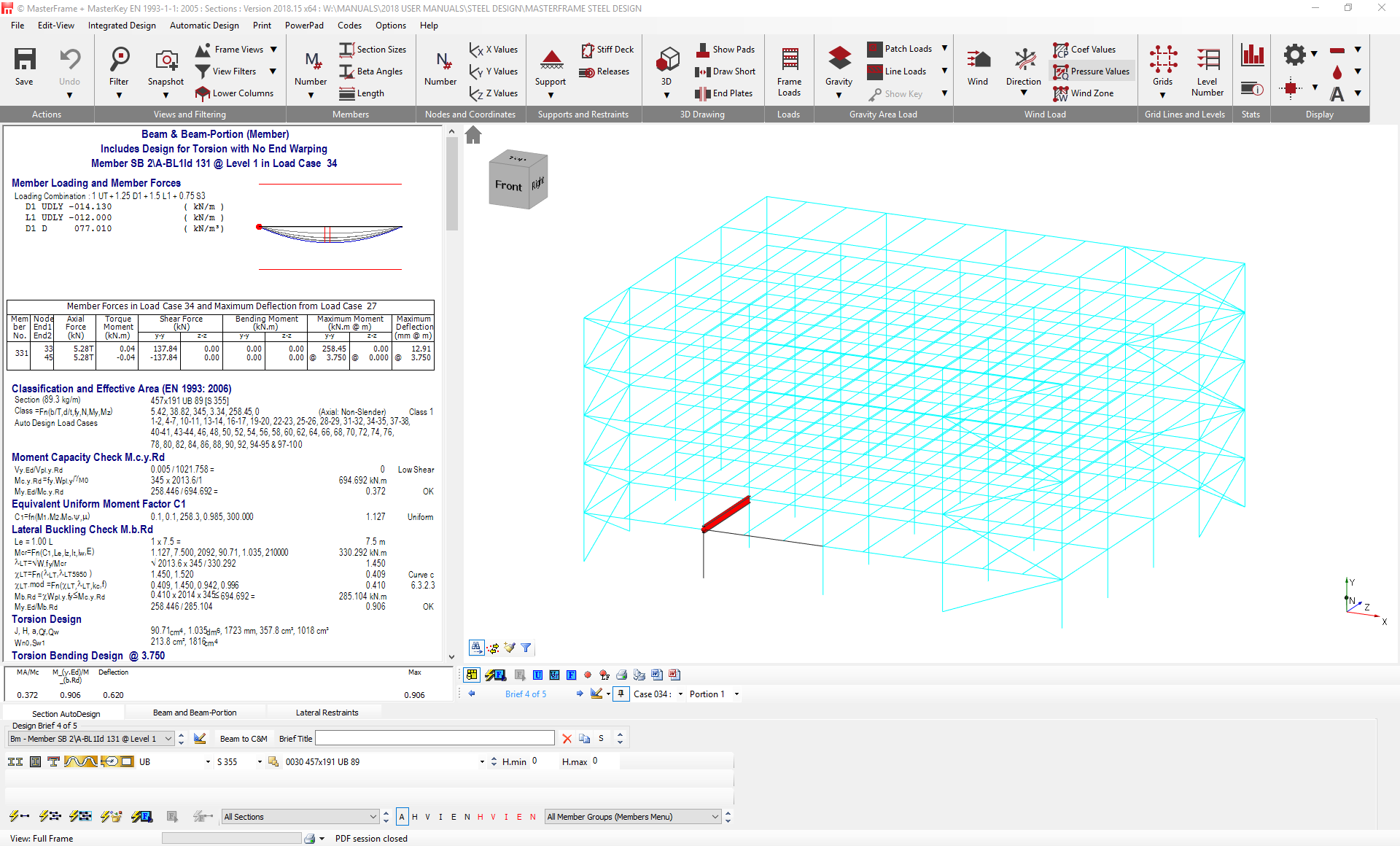Steel Design Briefs | MasterSeries Help