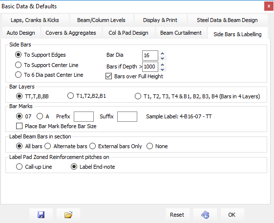 Side Bars and labelling