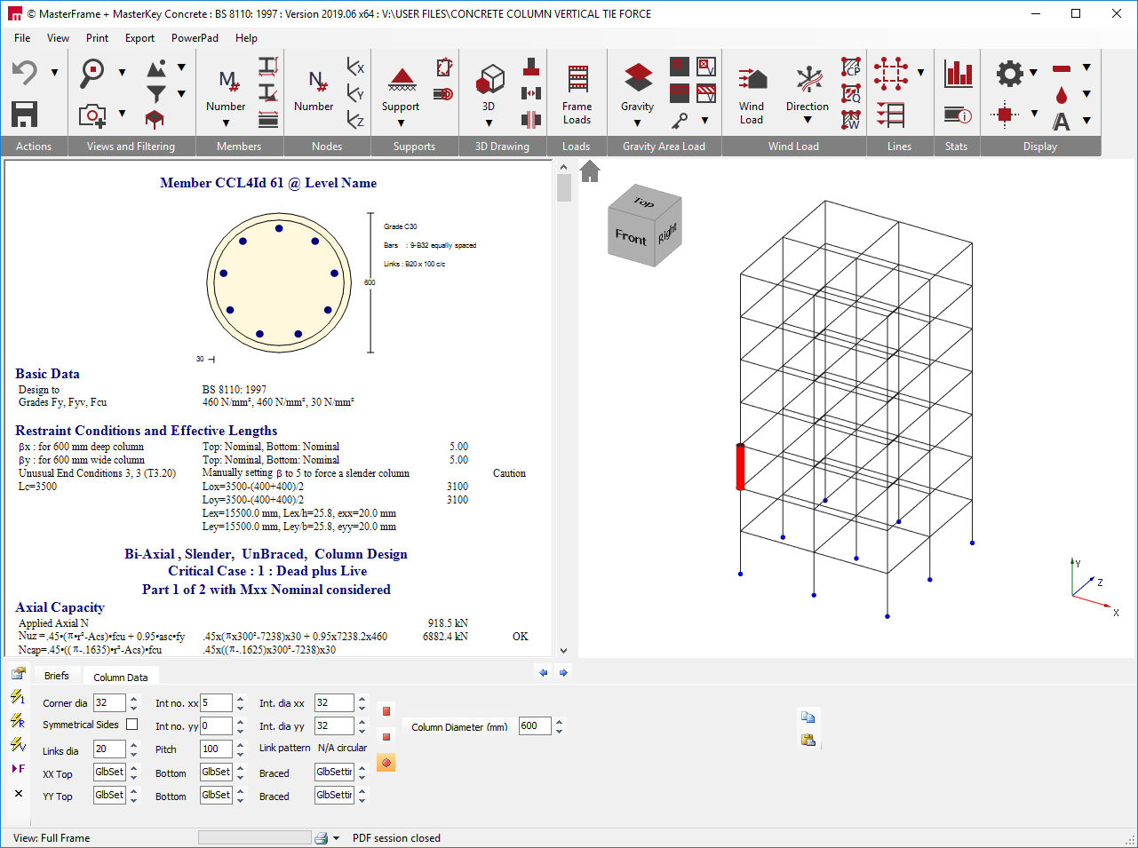 MasterKey Concrete Column Design Features