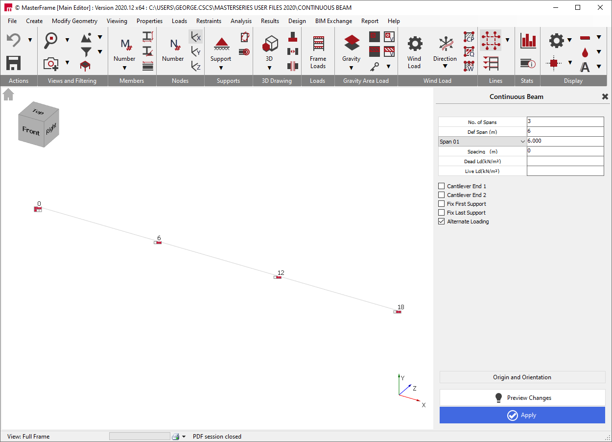 Continuous Beam | MasterSeries Help