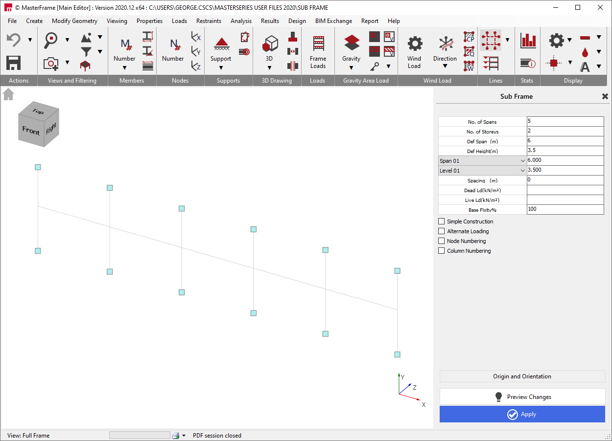 Sub-Frame | MasterSeries Help