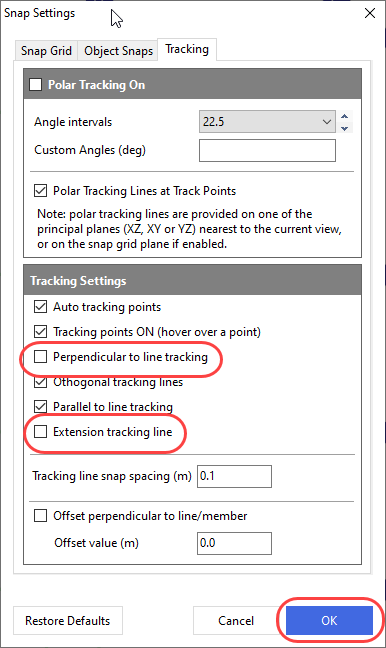 Tracking Lines and Points - 1st end of member