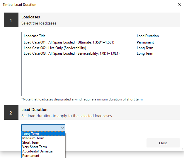 Timber Load Case Duration