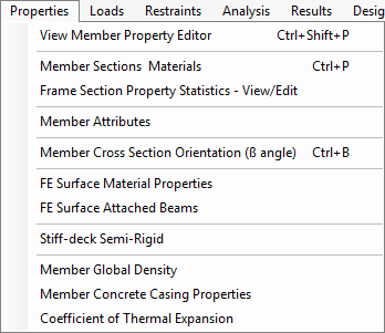 Properties of Frame Elements