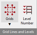 The Grid Lines and Levels toolbar