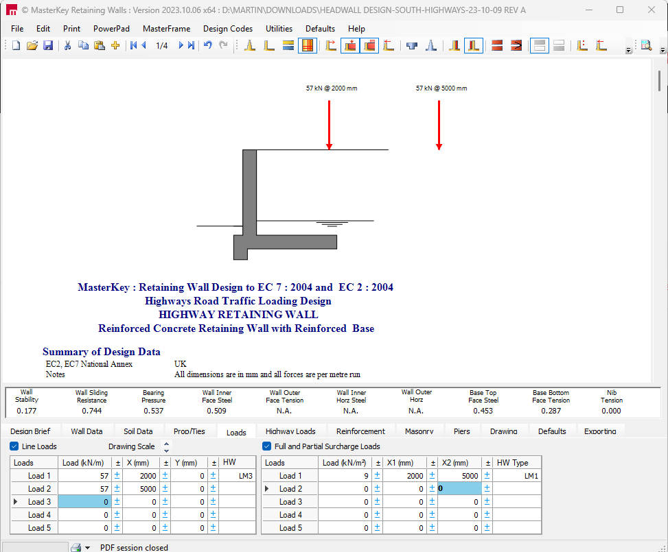 Highway Loads Tab | MasterSeries Help